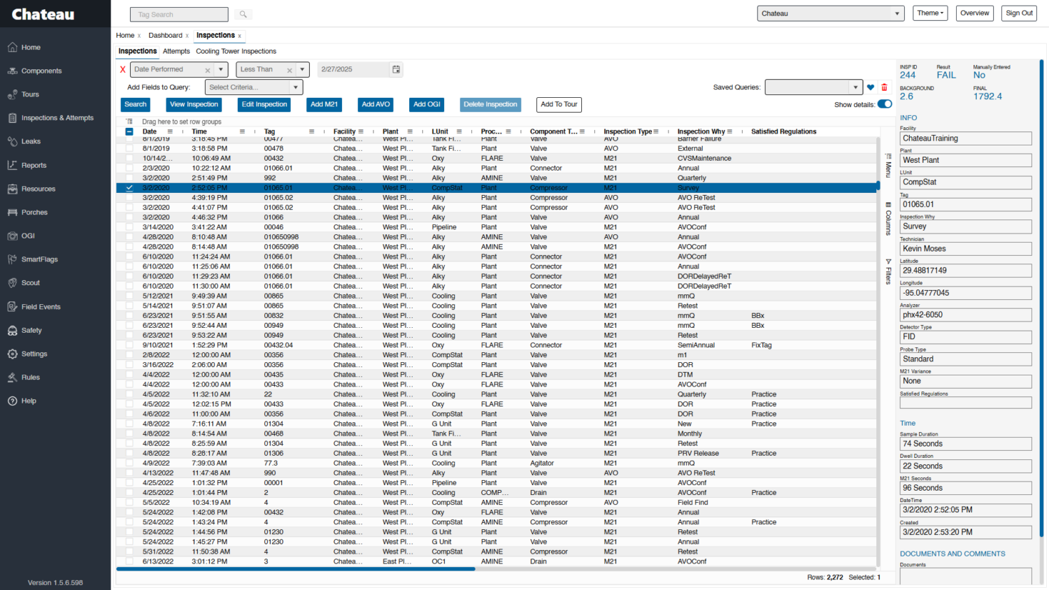 Managing Inspections with Chateau LDAR Monitoring Software - LDARtools